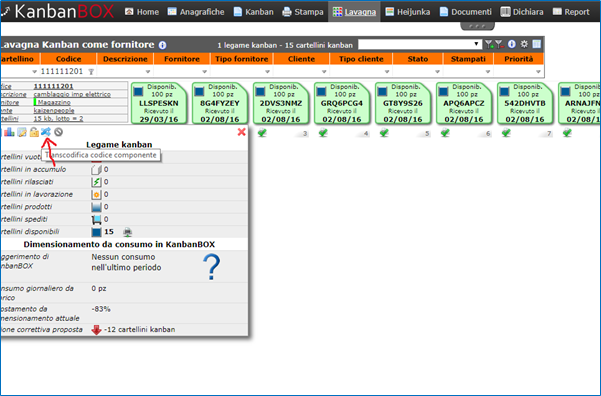 Transcodifica codice componente – Centro Assistenza KanbanBOX